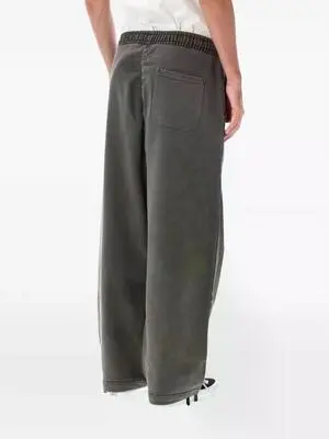 Obey Logo-embroidered Track Pants - Grey