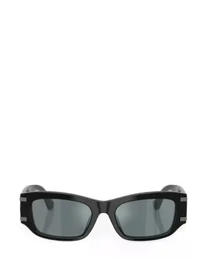 Dolce & Gabbana Logo-plaque Rectangle-frame Sunglasses - Black