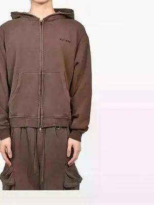 MLVINCE Logo-embroidered Distressed Hoodie