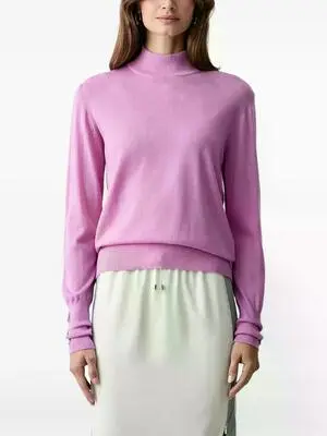 Patrizia Pepe High-neck Logo-plaque Jumper - Pink