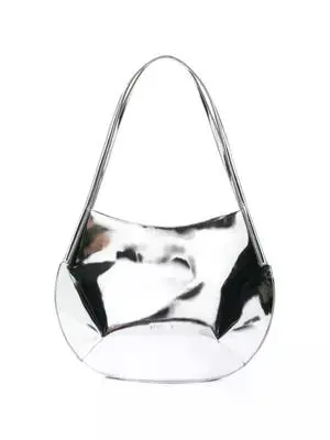 JIL SANDER Kante Metallic-effect Leather Shoulder Bag - Silver