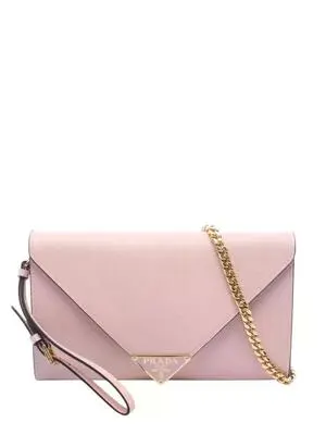 Prada 2013-2026 Saffiano Wallet On Chain Crossbody Bag - Pink