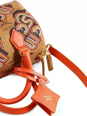 Mcm Small Ella Boston Monogram-print Leather Tote Bag