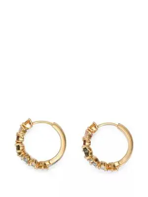 Bimba Y Lola Small Crystals Heart Hoop Earrings