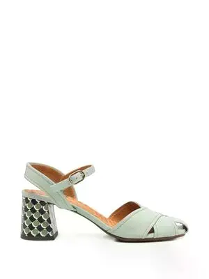 Chie Mihara Geometric-pattern Block-heel Sandals - Green