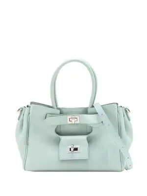Balenciaga 2010-2026 Mini Smooth Calfskin Bel Air Carry All Tote Satchel - Blue