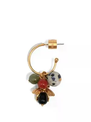 Bimba Y Lola Medium Bee And Stones Hoop Earrings