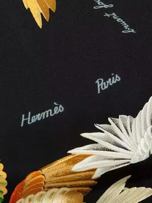 Hermès 1990-2010 L Intrus Silk Scarf 90 Scarves - Black