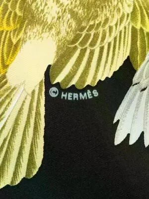 Hermès 1990-2010 L Intrus Silk Scarf 90 Scarves - Black