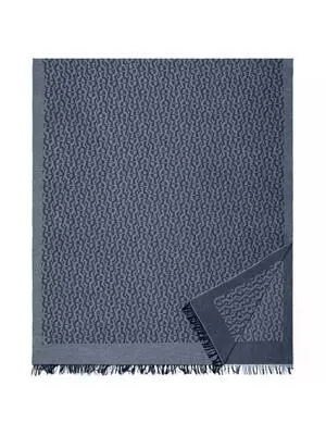 AIGNER Monogram Fringed Scarf - Blue