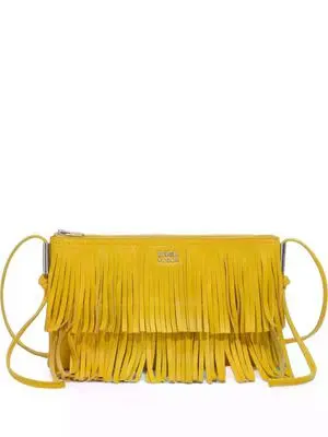 Bimba Y Lola Small Lemon Leather Fringed Clutch Bag - Yellow