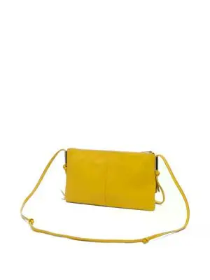 Bimba Y Lola Small Lemon Leather Fringed Clutch Bag