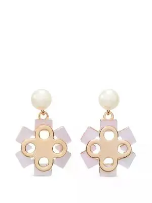 Tory Burch Forget Me Not Pearl Drop Earrings - Gold