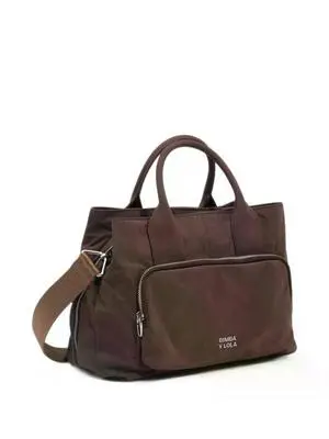 Bimba Y Lola Large Mocha Nylon Pocket Handbag - Brown