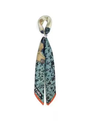 Bimba Y Lola Watercolor Swan Scarf Charm - Blue