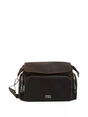 Bimba Y Lola Large Dark Coated Pocket Flap Bag - Brown