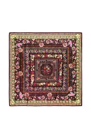 Bimba Y Lola Concentric Frames Floral Scarf - Brown