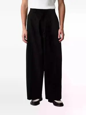 WILLY CHAVARRIA Wide-leg Pleated Trousers - Black
