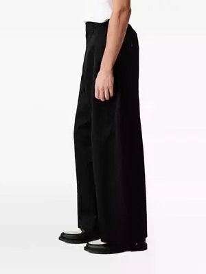 WILLY CHAVARRIA Wide-leg Pleated Trousers - Black