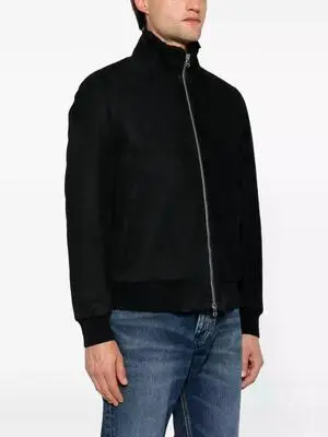 BARBA NAPOLI Shearling-lined Suede Bomber Jacket