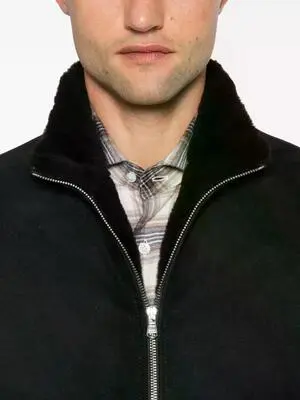 BARBA NAPOLI Shearling-lined Suede Bomber Jacket