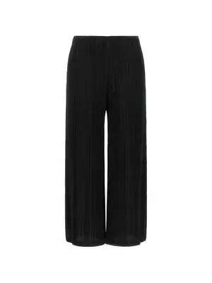 Issey Miyake Hatching Bottoms Pleated Trousers - Black