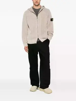 Stone Island Ribbed-knit Zip-up Cardigan