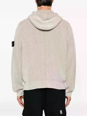 Stone Island Ribbed-knit Zip-up Cardigan