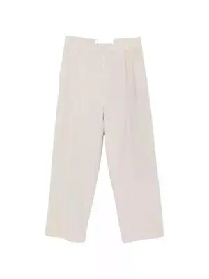 AIN AMOR Pleated Wide-leg Trousers - Neutrals
