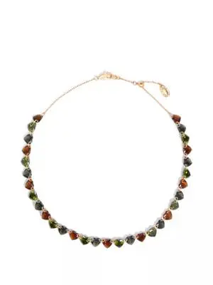 Bimba Y Lola Multicolor Heart Crystals Necklace - Gold