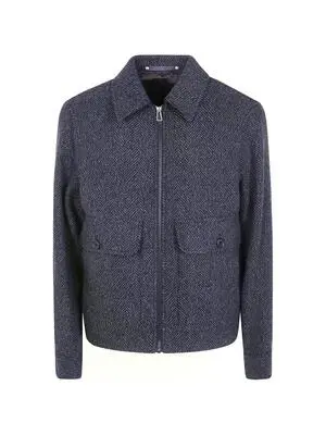 Paul Smith Herringbone-pattern Jacket - Blue