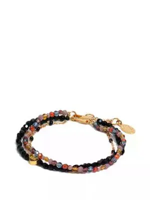 Bimba Y Lola Triple Chain Bracelet With Stones And Crystals - Gold