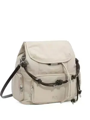 Bimba Y Lola Large Stone Cotton Pocket Backpack - Neutrals
