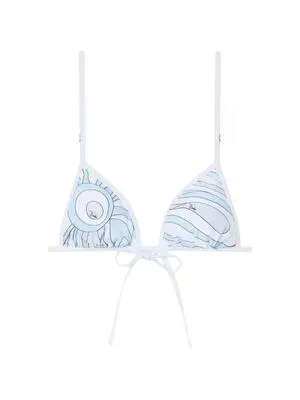 Emilio Pucci Marmo-print Bikini Top - White