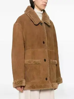 AIN AMOR Shearling-trim Button-up Jacket