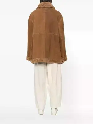 AIN AMOR Shearling-trim Button-up Jacket