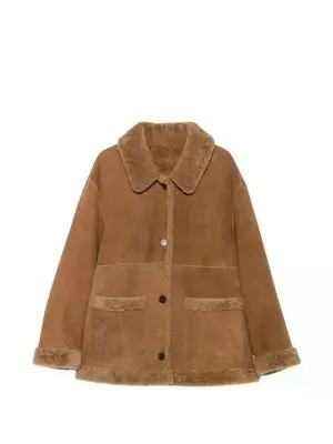 AIN AMOR Shearling-trim Button-up Jacket