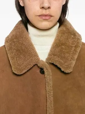 AIN AMOR Shearling-trim Button-up Jacket