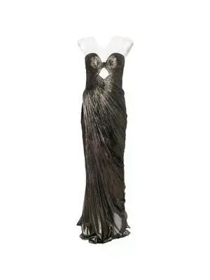 MARIA LUCIA HOHAN Zephyra Strapless Cut-out Maxi Dress - Brown