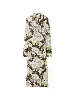 Tory Burch Printed Viscose Dress - Brown