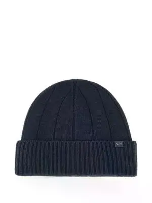 Paul & Shark Ribbed-knit Beanie Hat - Blue