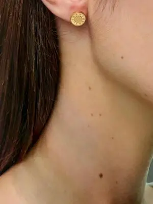 Bimba Y Lola Ivory Enamel Logo Earrings