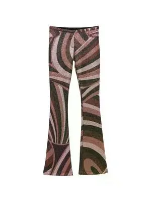 Emilio Pucci Iride-print Glitter-effect Trousers - Brown