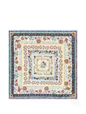 Bimba Y Lola Ivory Concentric Frames Floral Scarf - Neutrals
