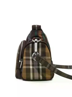 Bimba Y Lola Small Chocolate Green Tartan Pocket Bag