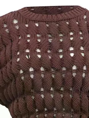 Brunello Cucinelli Open-work Knitted Top