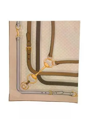 Gucci Horsebit Gg Supreme Scarf - Neutrals