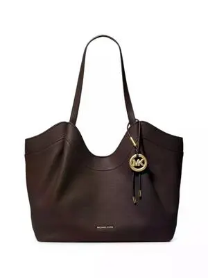 Michael Kors Logo-charm Pebbled Leather Tote Bag - Brown