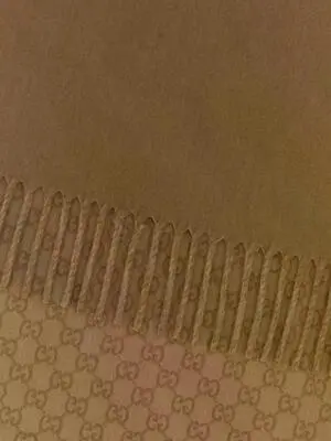 Gucci Embroidered Logo Scarf - Brown