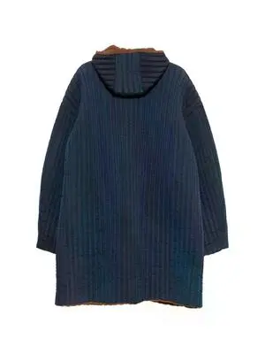 JEAN PAUL GAULTIER 1990s Quilted Hooded Coat - Blue